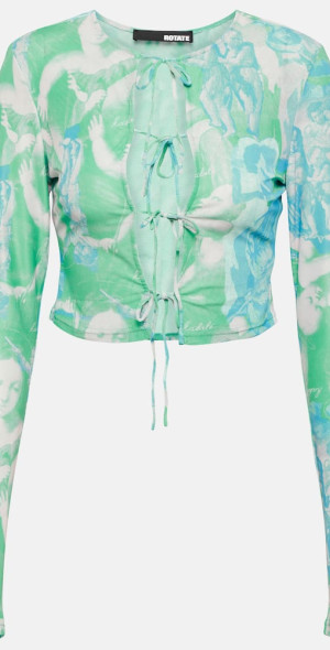 Rotate - Printed mesh crop top