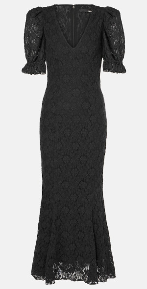 Rotate - Puff-sleeve lace midi dress