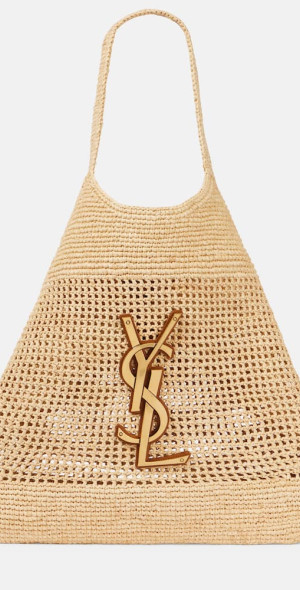 Saint Laurent - Icare crochet raffia shopping bag