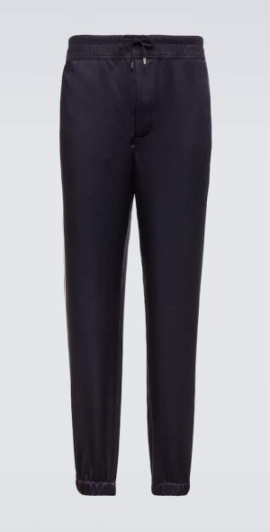 Saint Laurent - Trimmed crÃªpe track pants