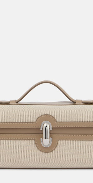 Savette - Slim Symmetry Small leather-trimmed tote bag