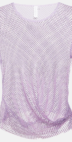 Simkhai - Electra embellished mesh cropped top