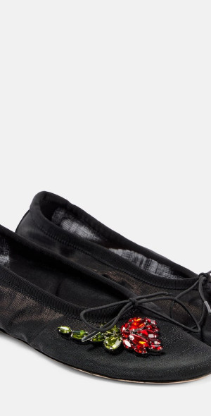 Simone Rocha - Bow-detail embellished ballet flats