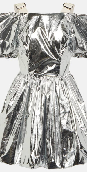 Simone Rocha Puff Sleeve Metallic Minidress