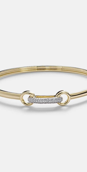 Stone and Strand - 14kt gold bangle with diamonds
