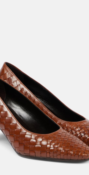 The Row - Charlotte 65 braided leather pumps
