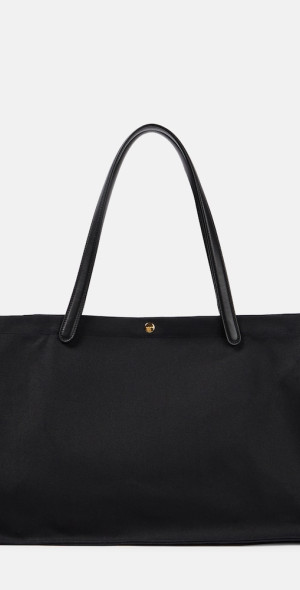 The Row - Idaho XL leather-trimmed twill tote bag
