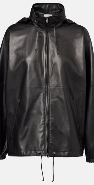 The Row - Jilly oversized leather bomber jacket