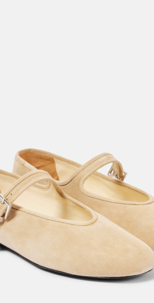 The Row - Suede Mary Jane flats