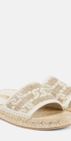 Tod's - Kate raffia-effect espadrille slides