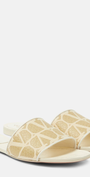 Valentino Garavani - Toile Iconographe raffia slides