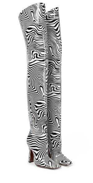 Vetements - Zebra-print over-the-knee boots