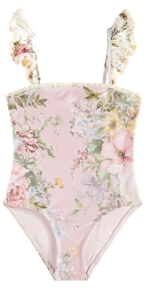 Zimmermann Kids - Waverly floral lace-trimmed swimsuit