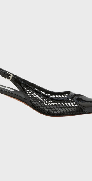 ALAIA - Mesh Heart-Toe Slingback Pumps
