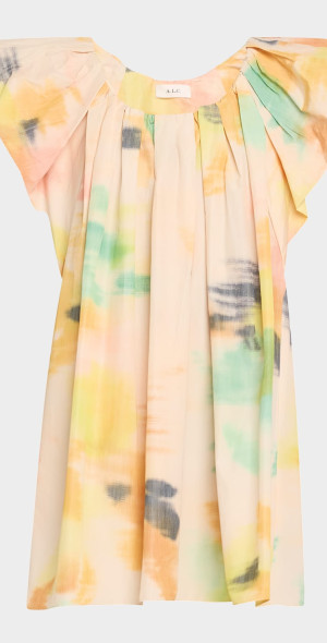 A.L.C. - Abi Pleated Puff-Sleeve Mini Dress