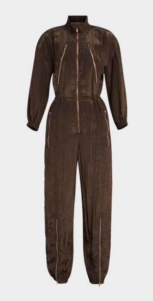 A.L.C. - Gavin Long-Sleeve Satin Zip Jumpsuit