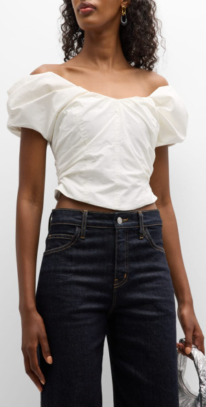 A.L.C. - Nora Puff-Sleeve Bustier Top