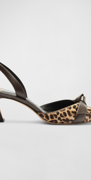 Alexandre Birman - Clarita Bell Leopard Bow Halter Pumps