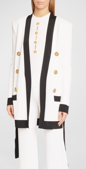 Balmain - 6-Button Belted Knit Cardigan