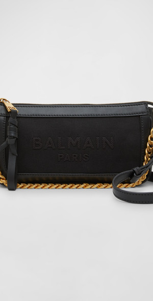 Balmain - B Army Wallet on a Chain in Canvas and Leather