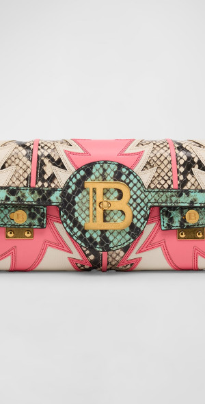 Balmain - BBuzz 23 Wallet on Chain in Patchwork Leather