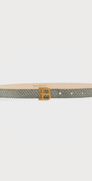 Balmain - Python Print Leather Belt