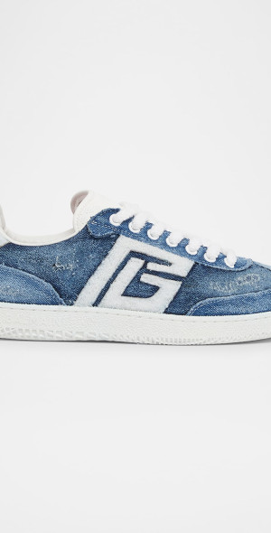 Balmain - Swan Destroyed Denim Low-Top Sneakers