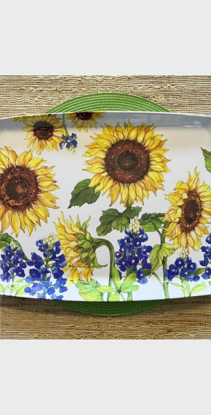 Bamboo Table - Sunflower Serving Tray