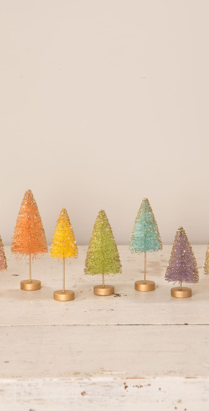 Bethany Lowe - Pastel Rainbow Trees, Set of 7