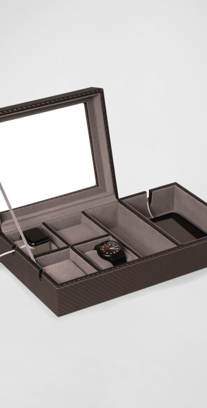 Bey-Berk - Men's Devin Watch Tech Valet Tray