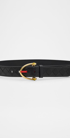 Bottega Veneta - Snake Buckle Leather Belt