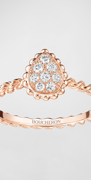 Boucheron - Serpent Bohème 18K Rose Gold Pave Diamond Ring