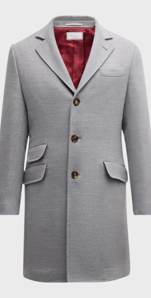 Brunello Cucinelli - Men's Traditional Fit Wool Overcoat