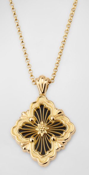 Buccellati - Opera Tulle 18K Yellow Gold Pendant Necklace with Onyx, Large