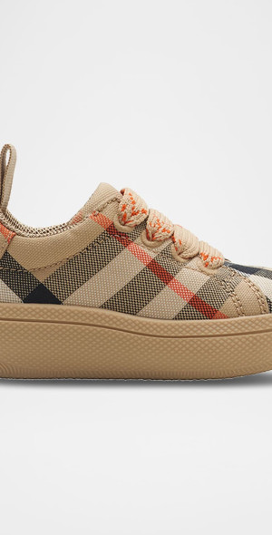Burberry - Kid's Cambridge Check Cotton Sneakers, Toddlers/Kids