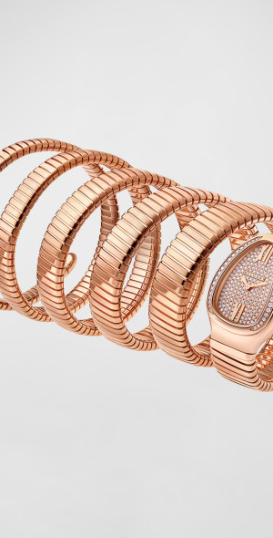 BVLGARI - Serpenti 35mm 18K Rose Gold Diamond 5-Twirl Watch
