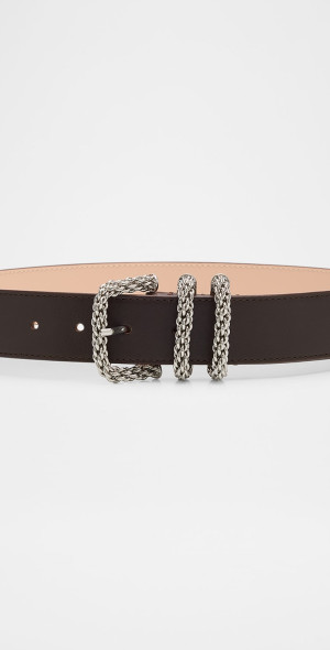 BY FAR - Katina Medium Leather Belt