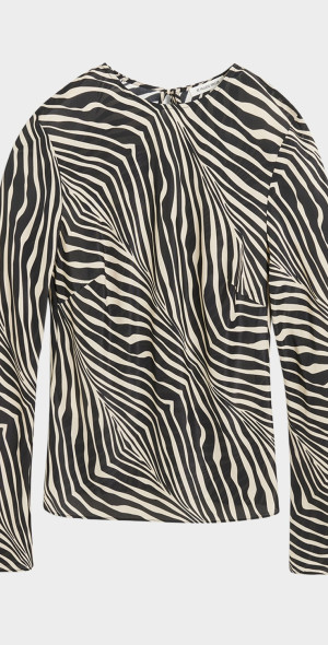 By Malene Birger - Pricilla Cutout Zebra-Print Blouse