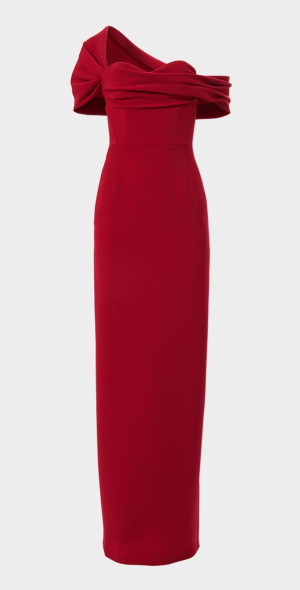 Carolina Herrera - Draped Off-Shoulder Column Gown