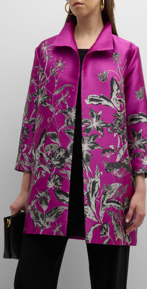Caroline Rose - Wildflower Open-Front Jacquard Jacket