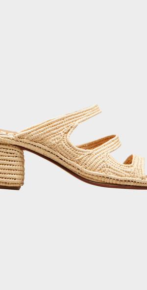 Carrie Forbes - Robo Raffia Block-Heel Sandals