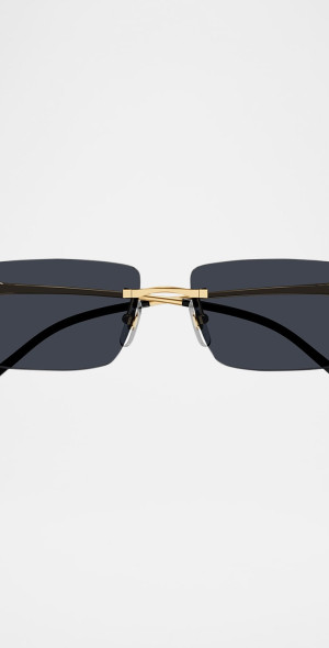 Cartier - Rimless Metal Rectangle Sunglasses