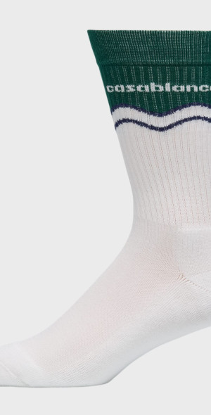 CASABLANCA - Men's Evergreen Wave Logo Crew Socks