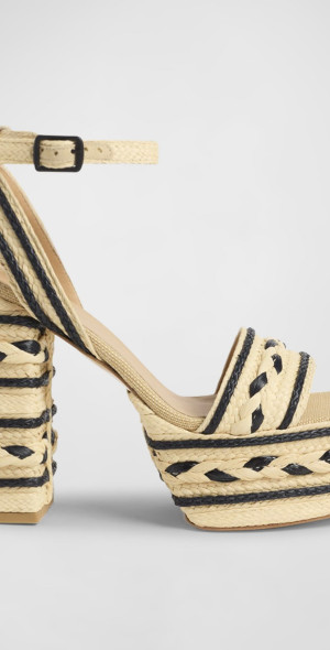 Castaner - Flas Bicolor Raffia Platform Sandals