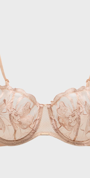 Chantelle - Fleur Floral-Embroidered Scalloped Demi Bra
