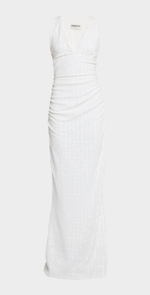 Chiara Boni La Petite Robe - Ryosei Deep V-Neck Sequin Column Gown