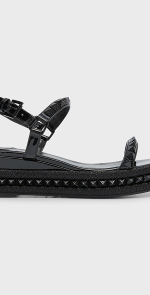 Christian Louboutin - Pyraclou Patent Spike Wedge Sandals