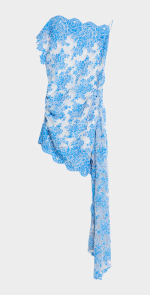 Christopher Esber - Asymmetric Floating Lace Backless Mini Dress