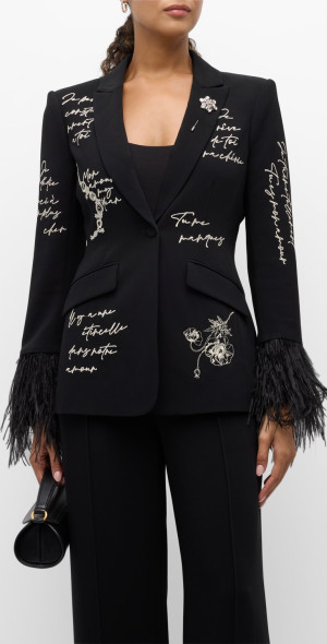 Cinq a Sept - Love Letter Feather-Cuff Cheyenne Blazer