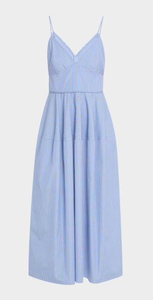Co - Basque Striped Midi Dress